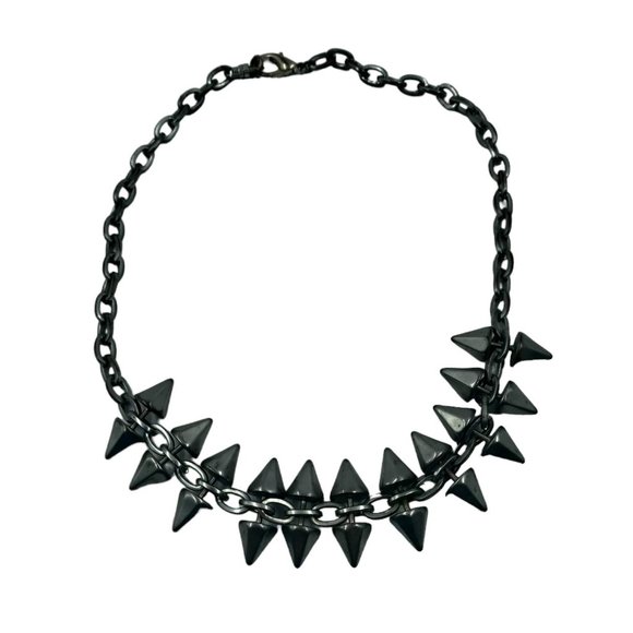 Unbranded | Jewelry | Punk Goth Silver Metal Cool Double Spiked Chain ...